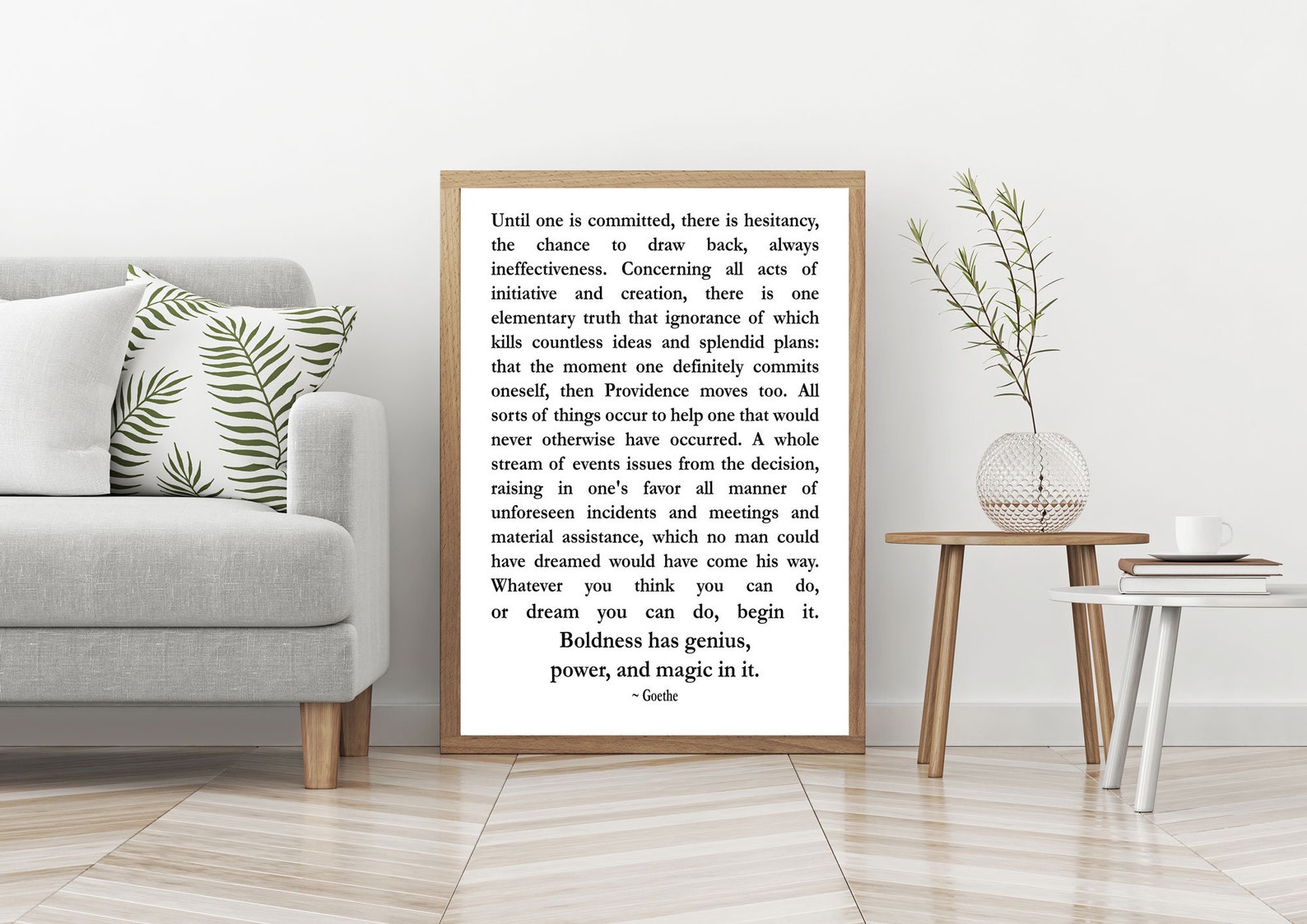 Goethe Philosophy Quote Motivational Quote Entrepreneur | Etsy