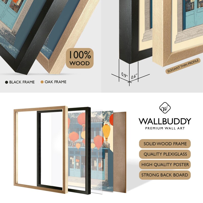 Asian Night Market Print: Teal Shopfront, Red and Gold Lanterns - Etsy UK