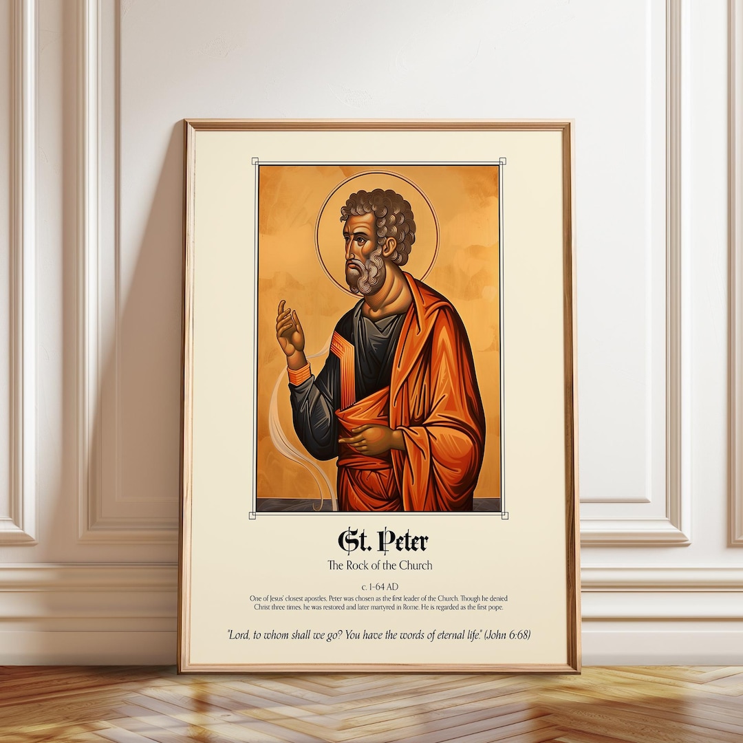 St. Peter Apostle Wall Art – First Pope Icon Catholic Church Leader ...