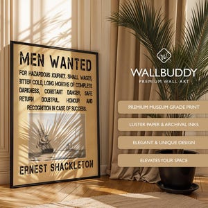 Ernest Shackleton Men Wanted Poster Antarctica Expedition - Poster ...