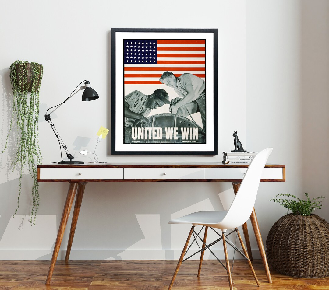 WWII Poster American Unity Poster United We Win Print - Etsy