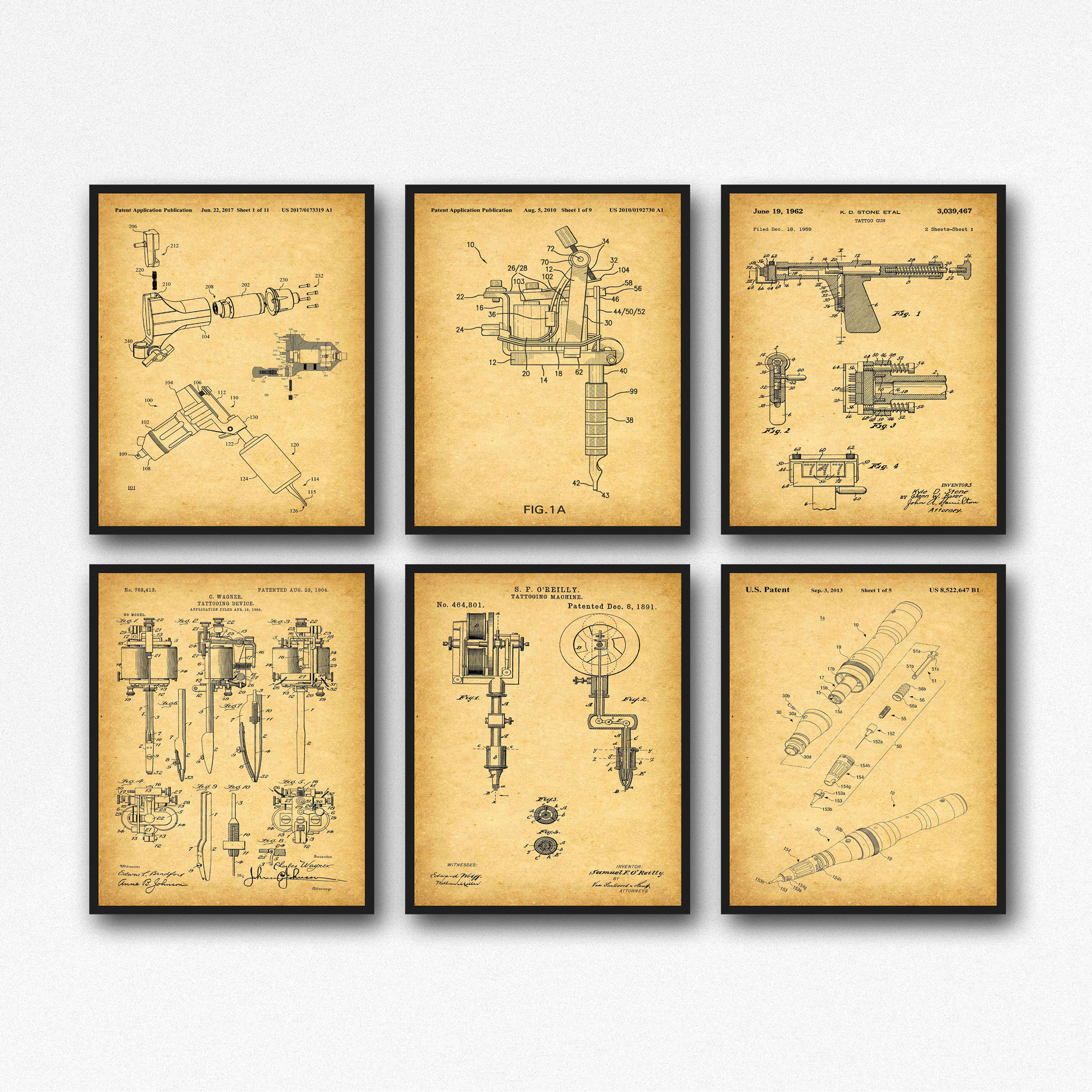 Tattoo Studio Decor Tattooing Art Tattoo Posters Set of 6 - Poster ...