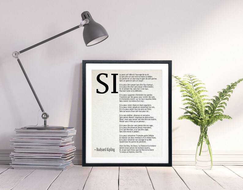Si Par Rudyard Kipling Poème En Français - Etsy