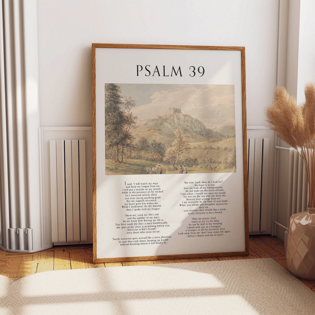 Psalm 39 Bible Verse Wall Art Poster Sacred Inspirational Prints for ...