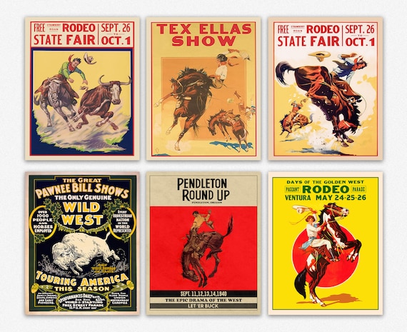 Cowboy Posters Rodeo Poster Cowboy Wall Art Cowboy Decor - Etsy