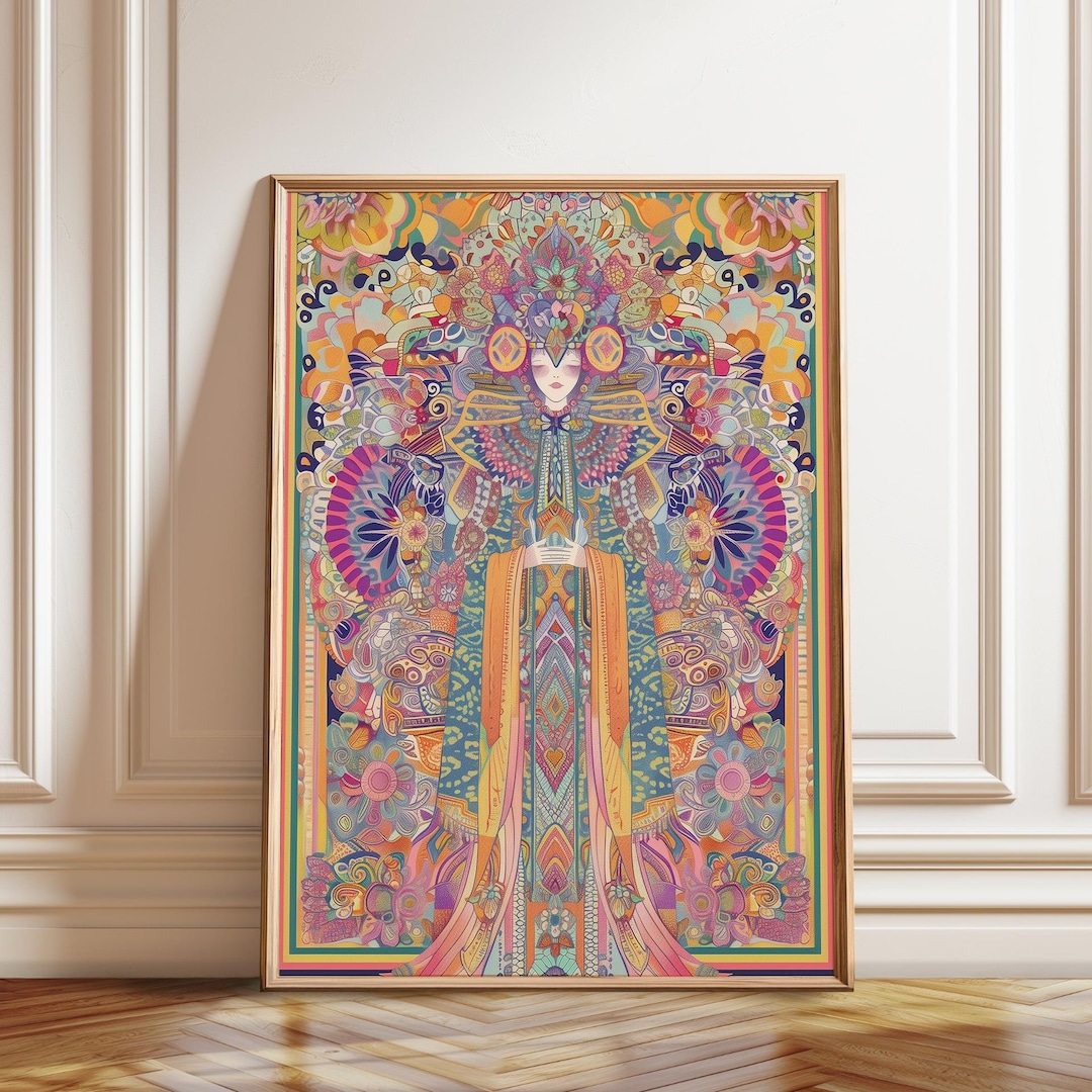 Mystical Goddess Art Print: Psychedelic Mandala Poster - Etsy