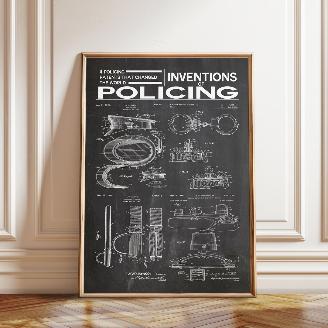 Police Inventions Patent Art Print: Law Enforcement History Decor - Etsy