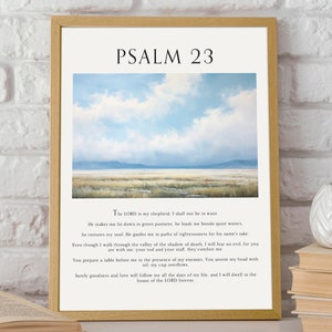 Psalm 23 Bible Poster - Inspirational Bible Print, Elegant Bible Decor ...