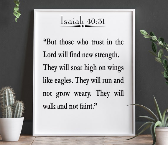 Isaiah Bible Quote Scripture Quote Inspiring Christian Quote - Etsy