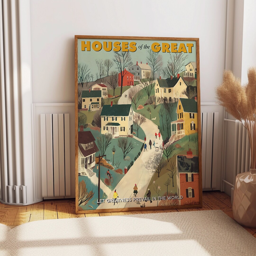 Inspirational Village Landscape Wall Poster - Houses of the Great Wall ...