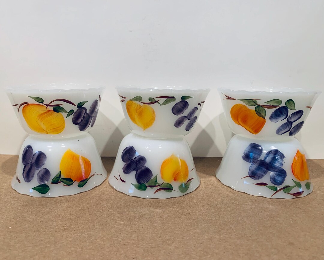 Fire King Fruit Pattern Custard Cups - Etsy