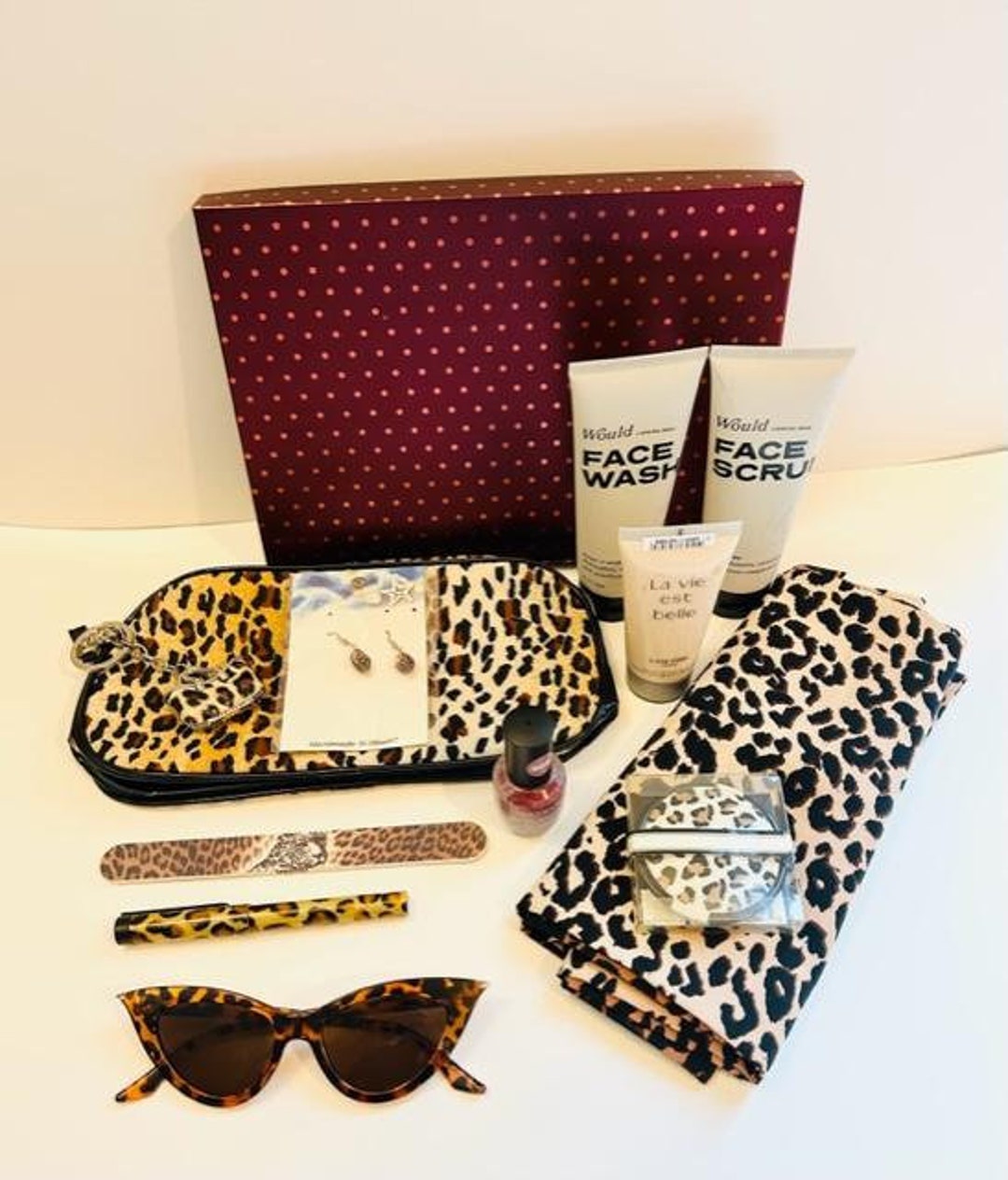 Custom "cheetah Print" Beauty Box Gift Set - Etsy