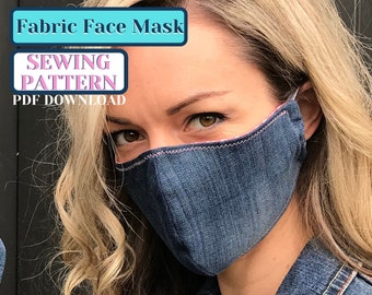 Fabric Face Mask Sewing Pattern Pdf How to Make a Mask | Etsy