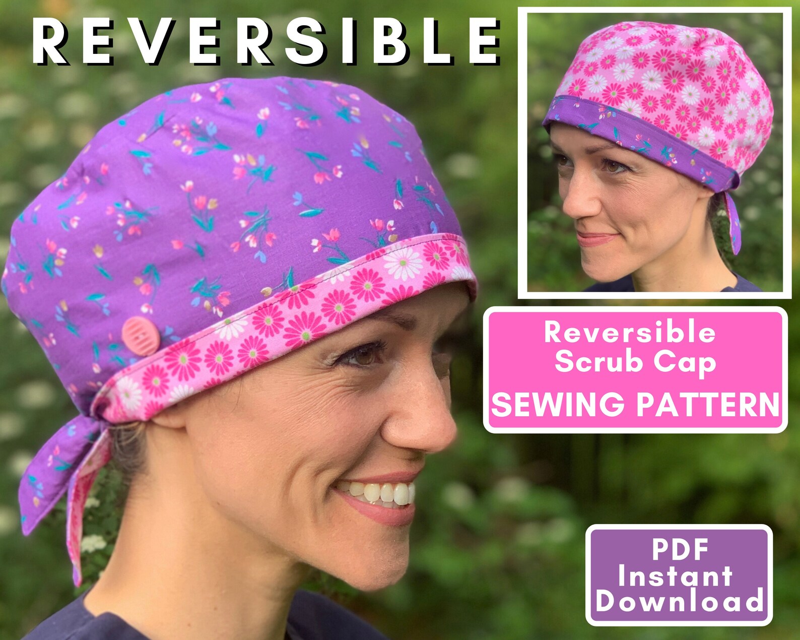 Surgical Cap PATTERN PDF Reversible Surgical Cap Sewing - Etsy