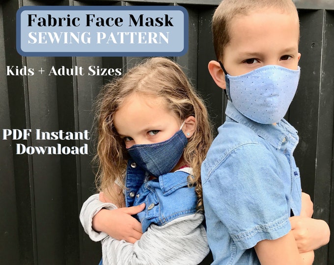 Face Mask Sewing Pattern • PDF Sewing Pattern • Kid, Child, Teenager ...
