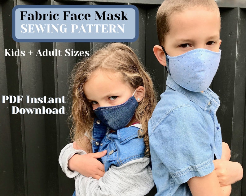 Kids Face Masks PATTERN PDF Face Mask Sewing Pattern Adult - Etsy