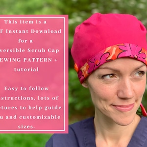 Scrub Cap PATTERN PDF, Reversible Surgical Cap Sewing Pattern, Scrub ...