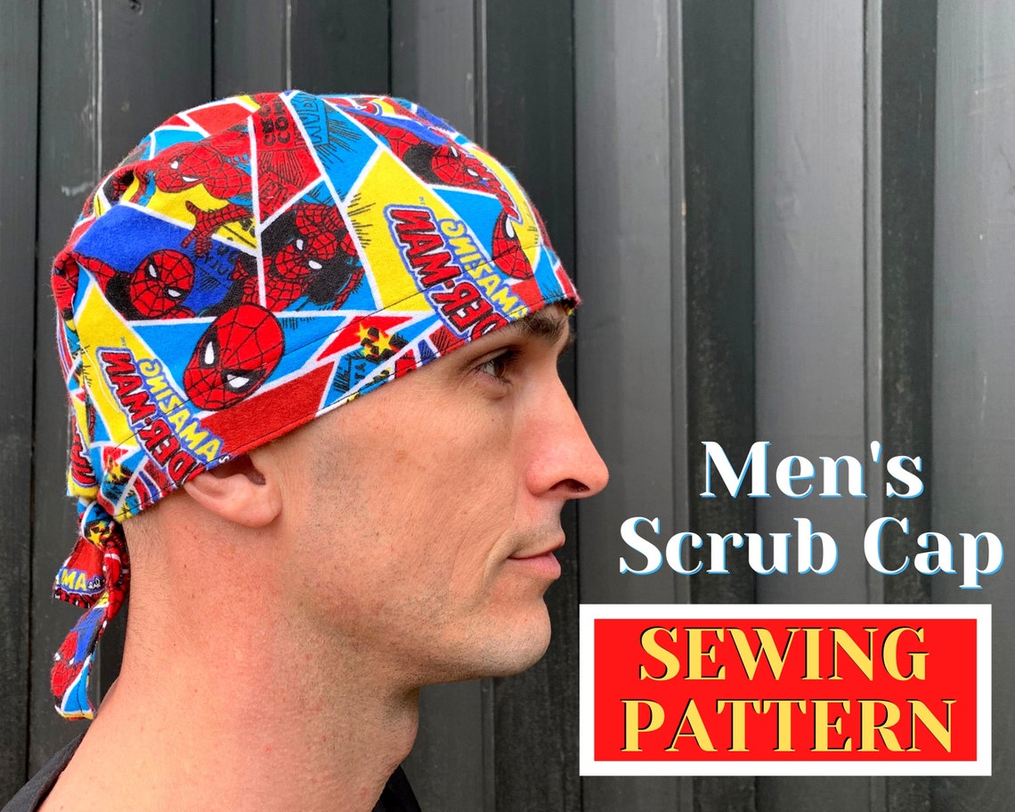 Surgical Cap SEWING PATTERN No Elastic PDF, Mens Scrub Cap Sewing ...