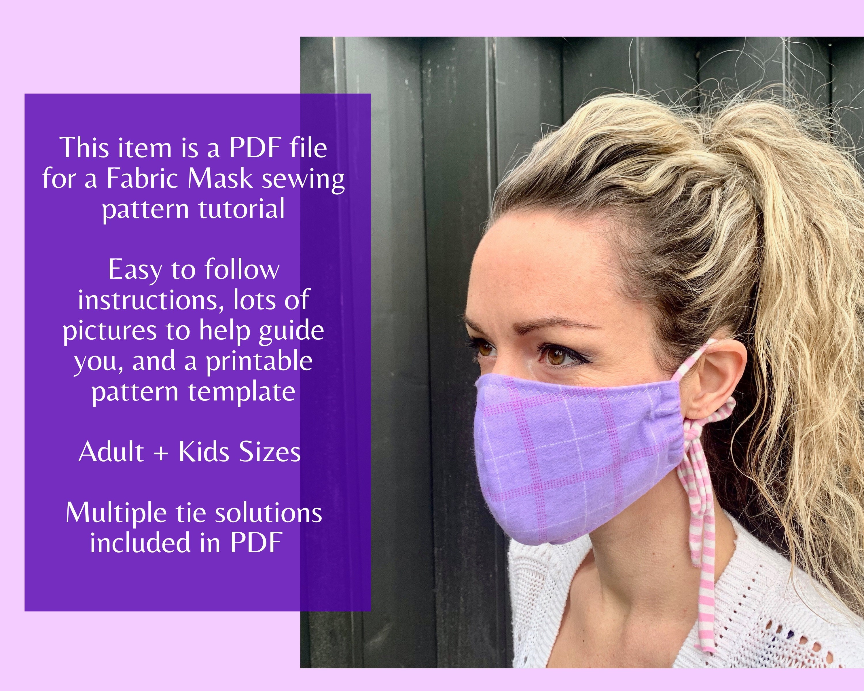 Face Mask Pattern PDF Face Mask Sewing Pattern Pdf How to - Etsy