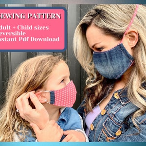 Face Mask PATTERN PDF, Fabric Mask Pattern PDF Download, Face Mask ...