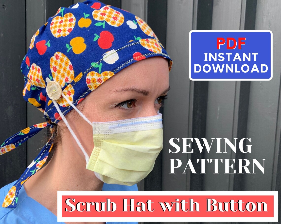 Scrub Hat SEWING PATTERN PDF Surgical Cap Sewing Pattern - Etsy