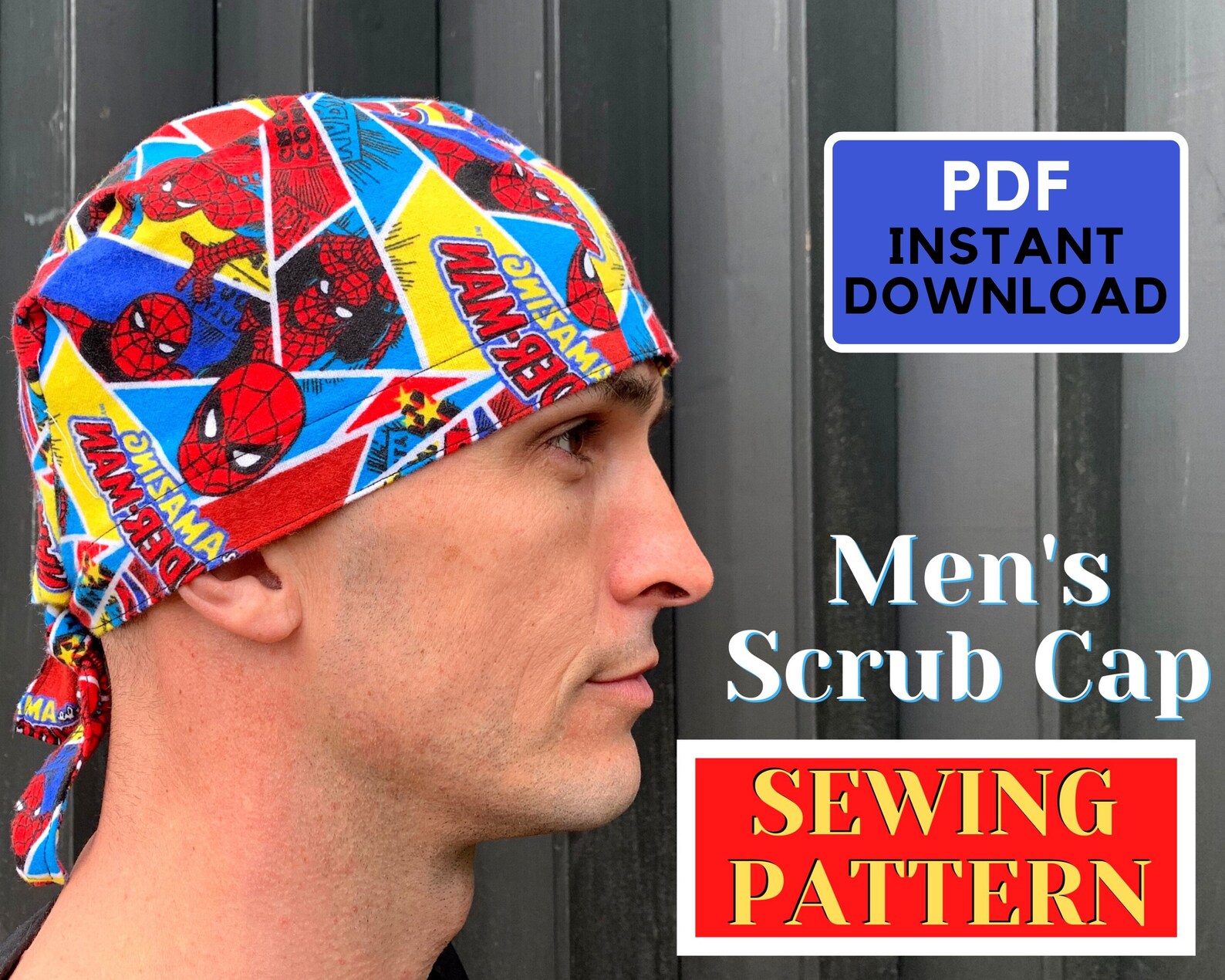 Mens Scrub Cap SEWING PATTERN PDF, Mens Scrub Cap Sewing Pattern, Mens ...