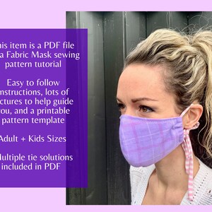 Kids Face Masks PATTERN PDF, Face Mask Sewing Pattern, Adult and Child ...