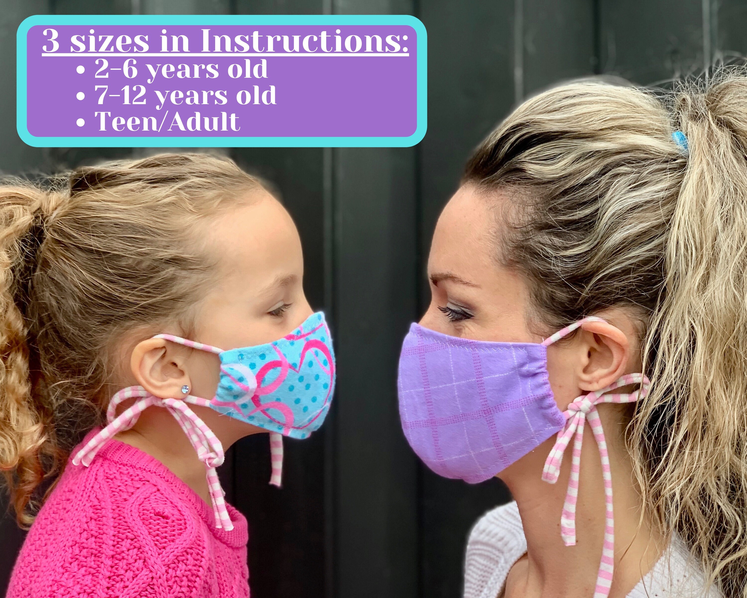 Kids Face Masks PATTERN PDF Face Mask Sewing Pattern Adult | Etsy