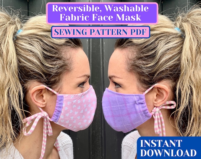 Fabric Face Mask Sewing Pattern Pdf How to Make a Mask - Etsy