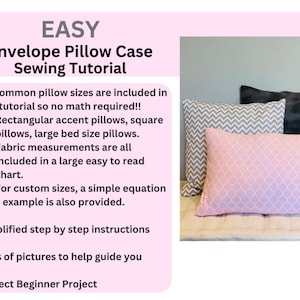 Pillow Case Sewing Pattern Tutorial, How to Sew a Pillow Case, Envelope ...