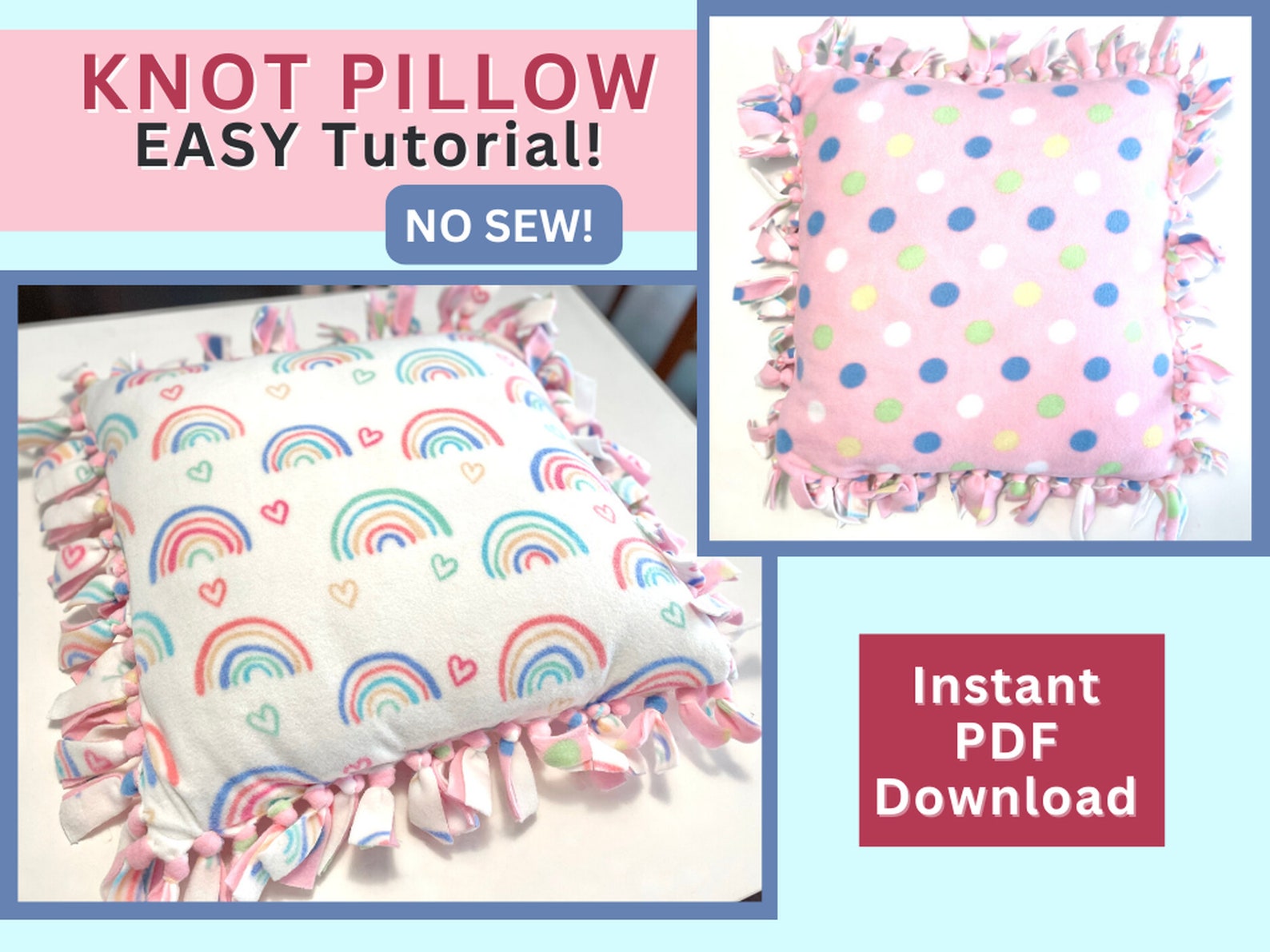 EASY Knot Pillow Tutorial, No Sew Knot Pillow Tutorial, Easy Craft ...