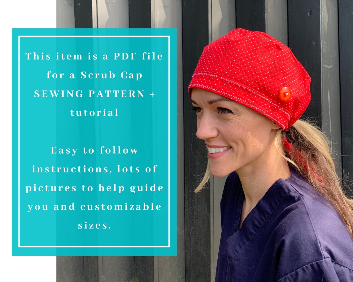 Scrub Cap SEWING PATTERN No Elastic PDF Surgical Cap Pattern - Etsy