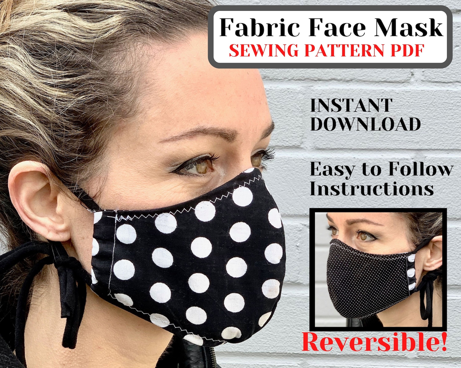 Face Mask Pattern PDF Face Mask Sewing Pattern Pdf How to - Etsy