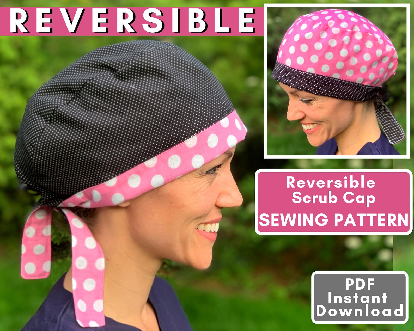 Scrub Hat PATTERN PDF Reversible Scrub Cap Sewing Pattern - Etsy