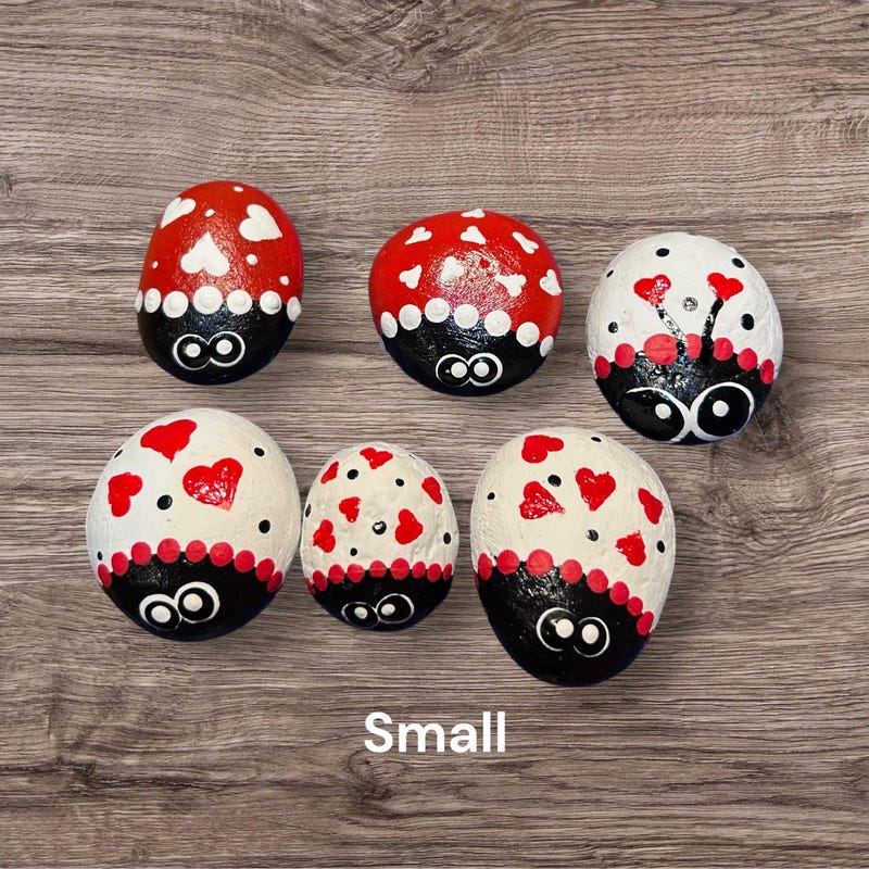 Ladybug Painted Rocks - Etsy