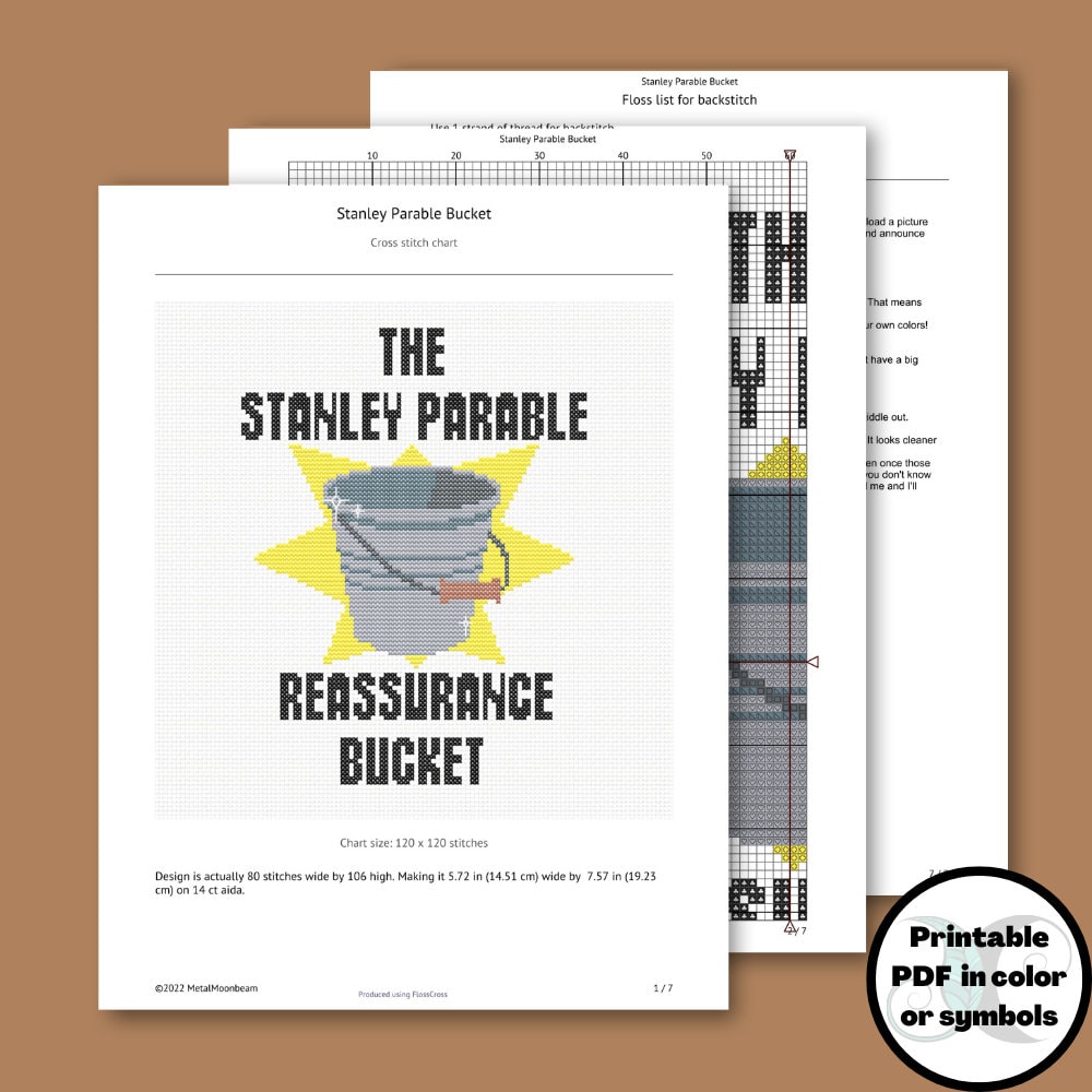 The Stanley Parable Reassurance Bucket | Nerdy Cross Stitch PDF Pattern ...