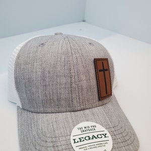 Leather Cross Patch Snapback Hat, Cross Patch, Leather Patch Hat ...