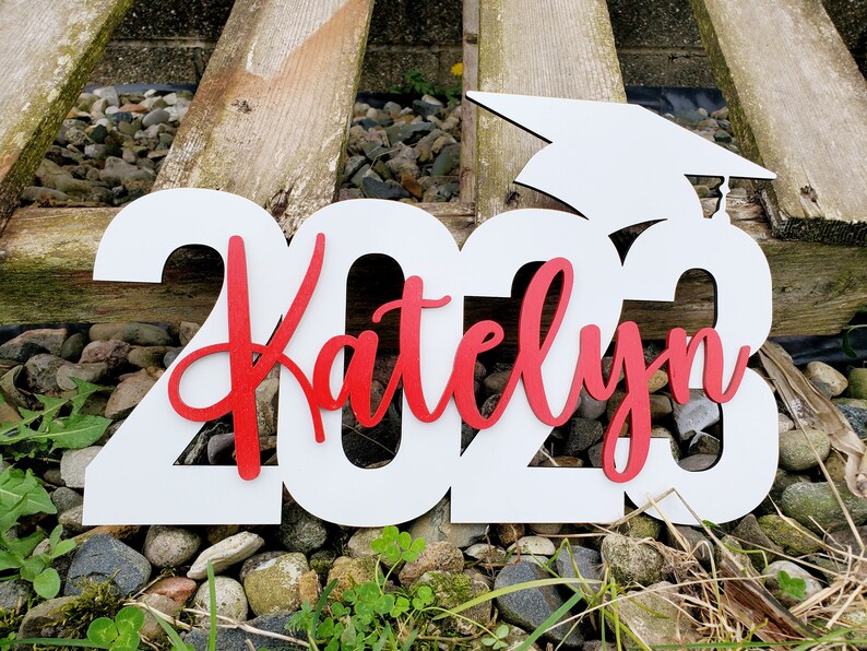 Personalized Graduation Name, 2026 or 2027 Graduation Wood Sign, Grad ...