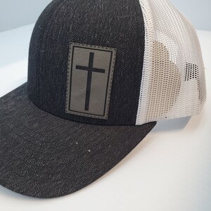 Leather Cross Patch Snapback Hat, Cross Patch, Leather Patch Hat ...