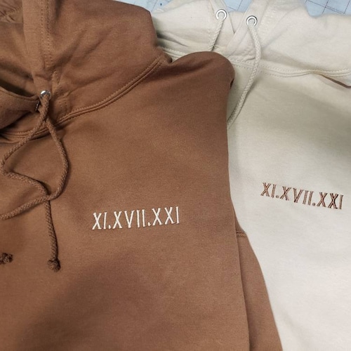 Roman Numerals Hoodie Anniversary Date Sweatshirt Couples - Etsy