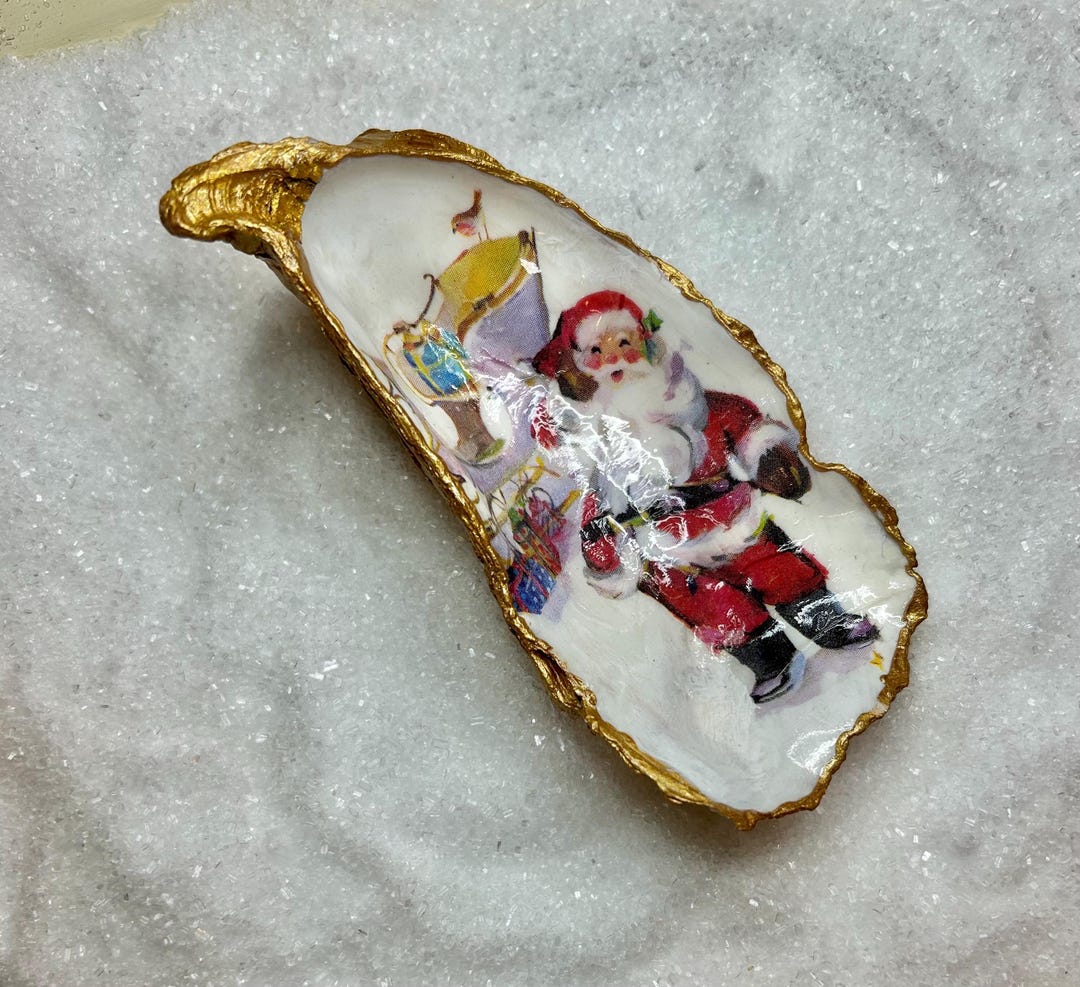 Christmas Oyster Shell.oyster Shell Ornament. Beach Decoration ...