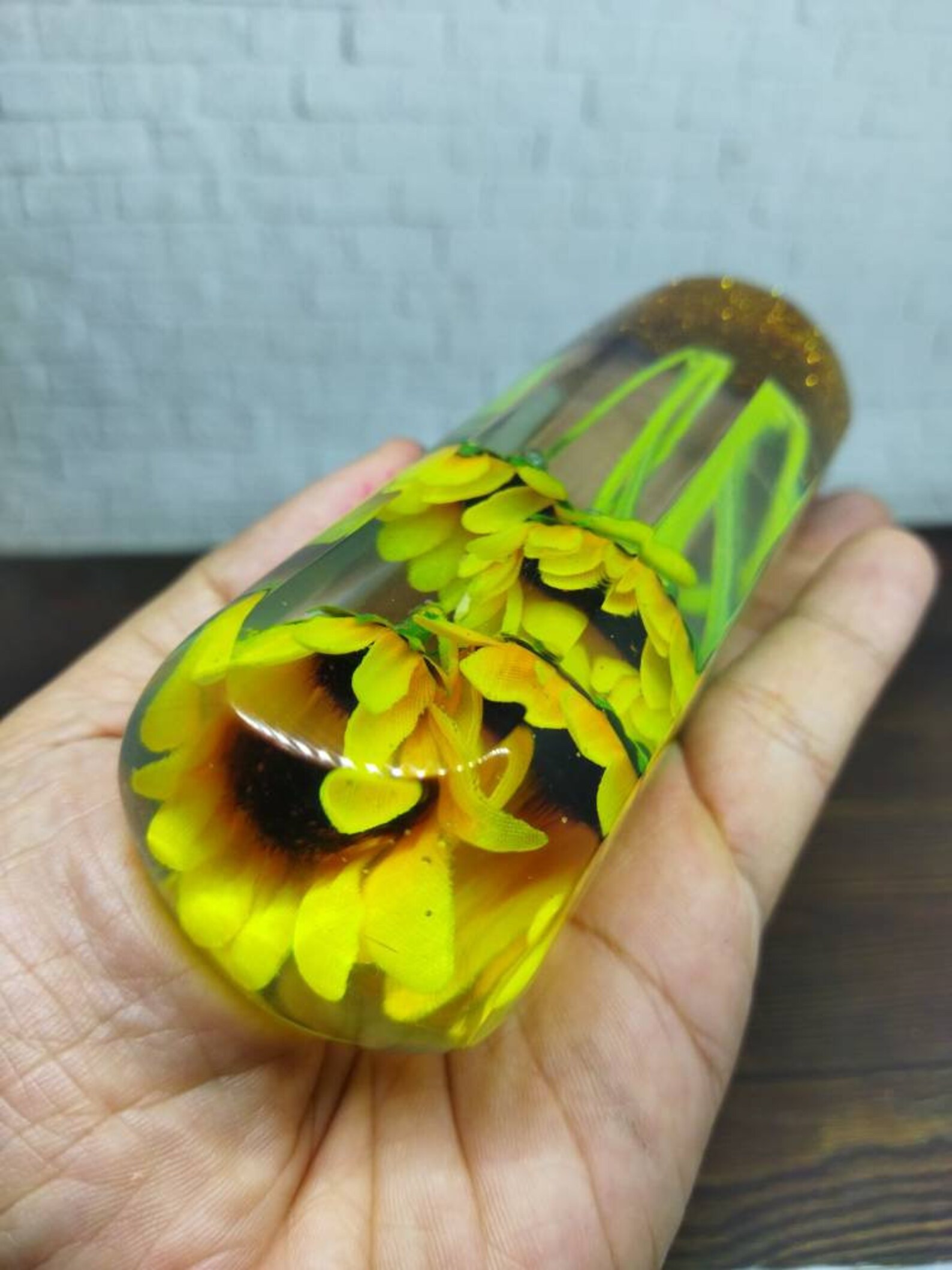 Underwater Yellow Sunflower Sun Flower Gear Shift Knob Acrylic Resin ...