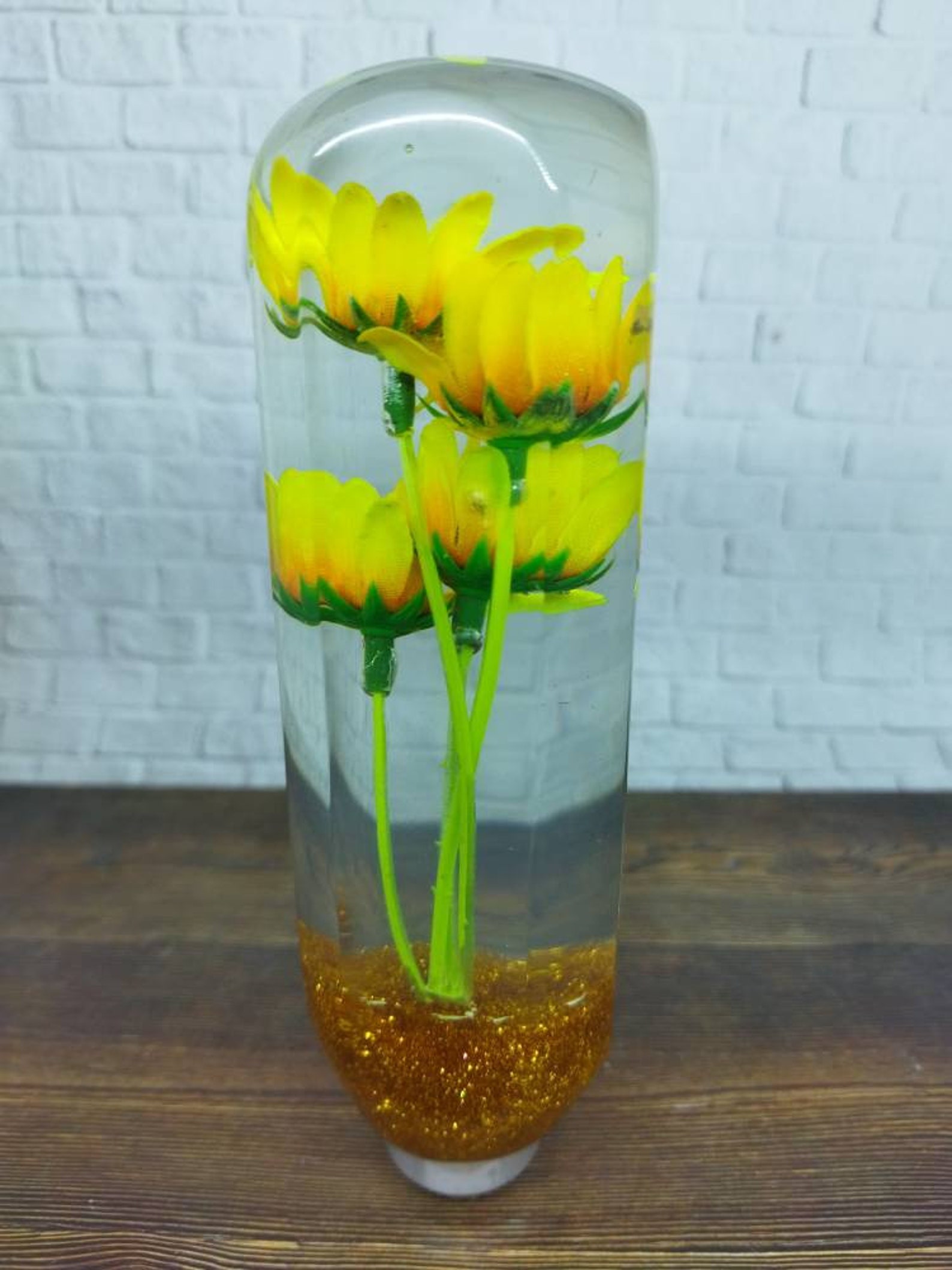 Underwater Yellow Sunflower Sun Flower Gear Shift Knob Acrylic Resin ...
