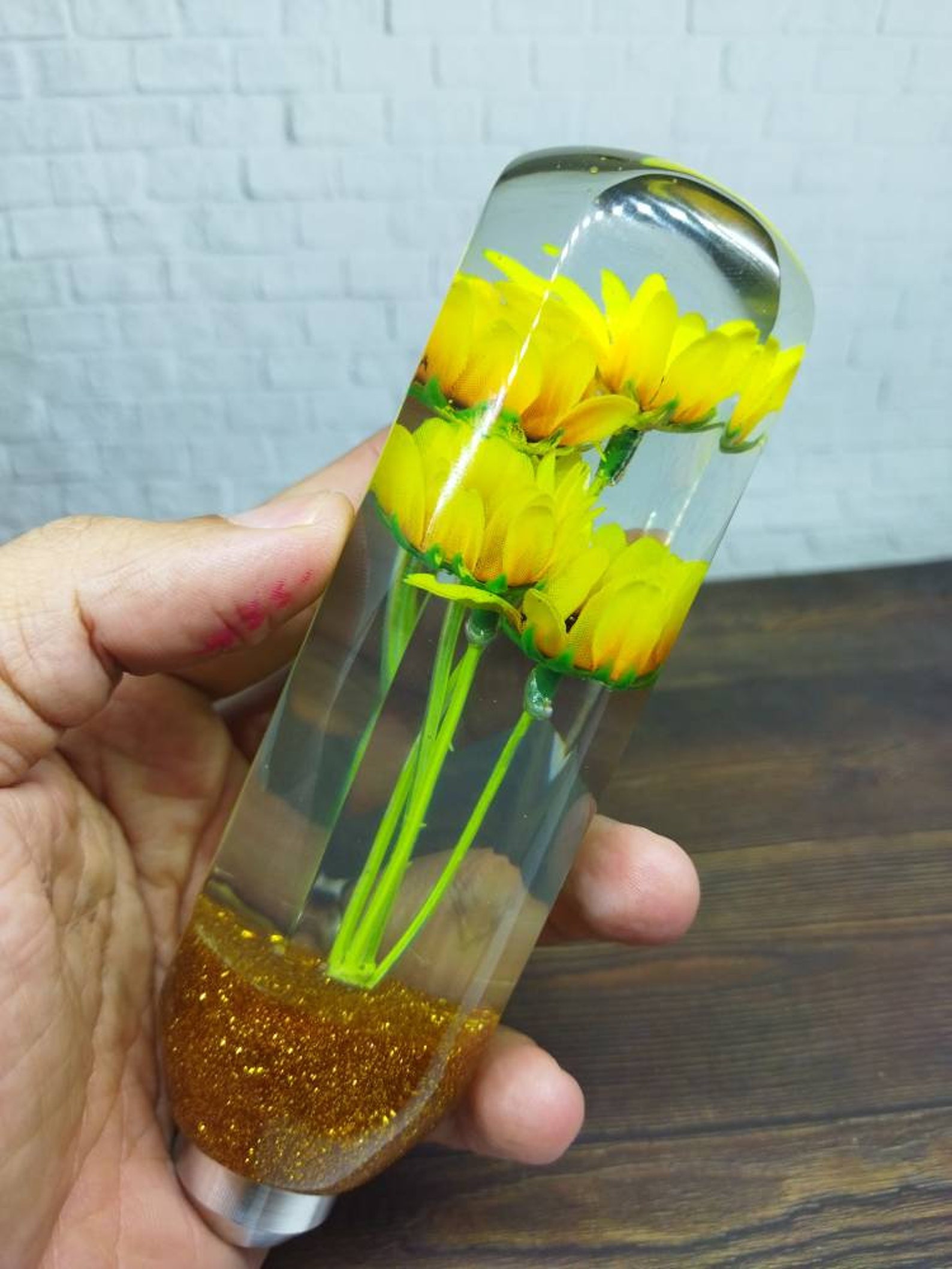 Underwater Yellow Sunflower Sun Flower Gear Shift Knob Acrylic Resin ...