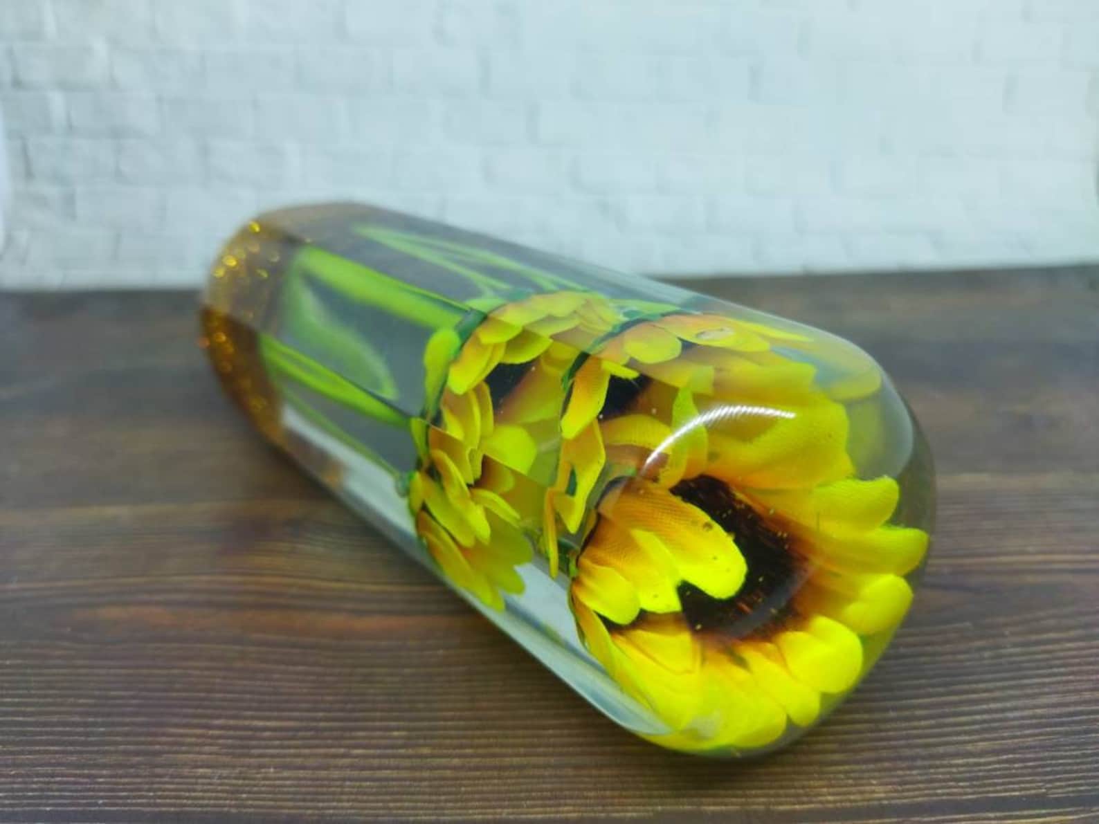 Underwater Yellow Sunflower Sun Flower Gear Shift Knob Acrylic Resin ...