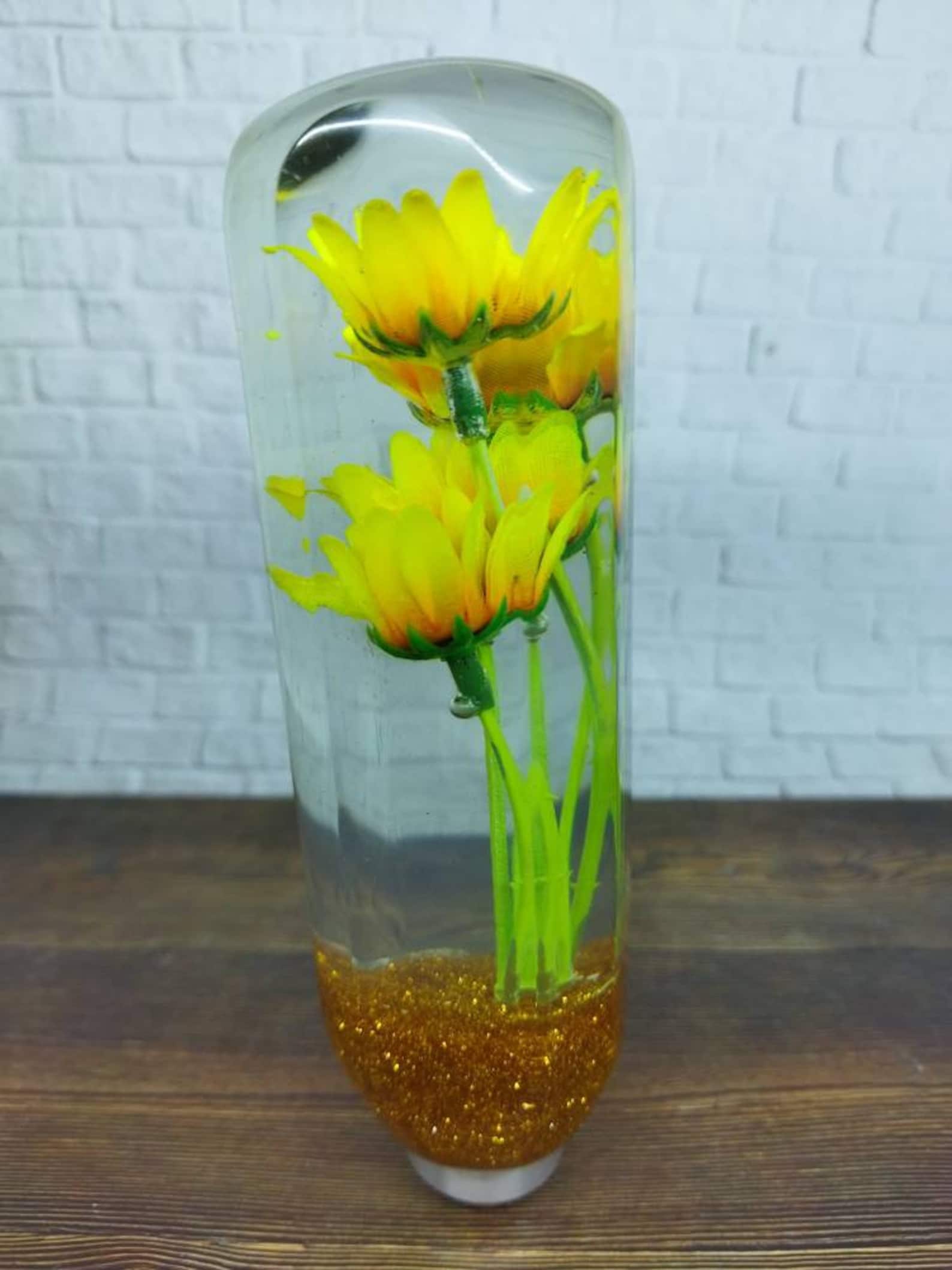 Underwater Yellow Sunflower Sun Flower Gear Shift Knob Acrylic Resin ...