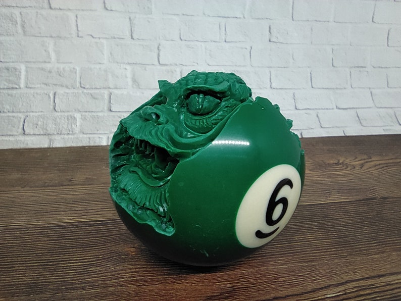 Dragon Ball Head Statue From Billiard Ball Number 6 Hand Carved - Etsy