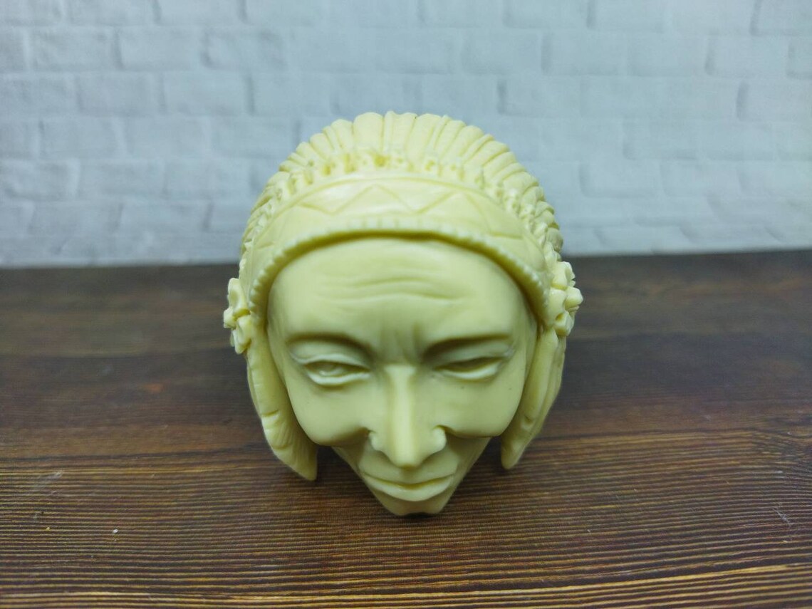 Indian Chief Head Statue From Billiard Cue Ball Hand Carved - Etsy