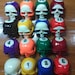 1 SET (16 Pcs) Skull Skeleton Head From Billiard Ball Hand Carved ...