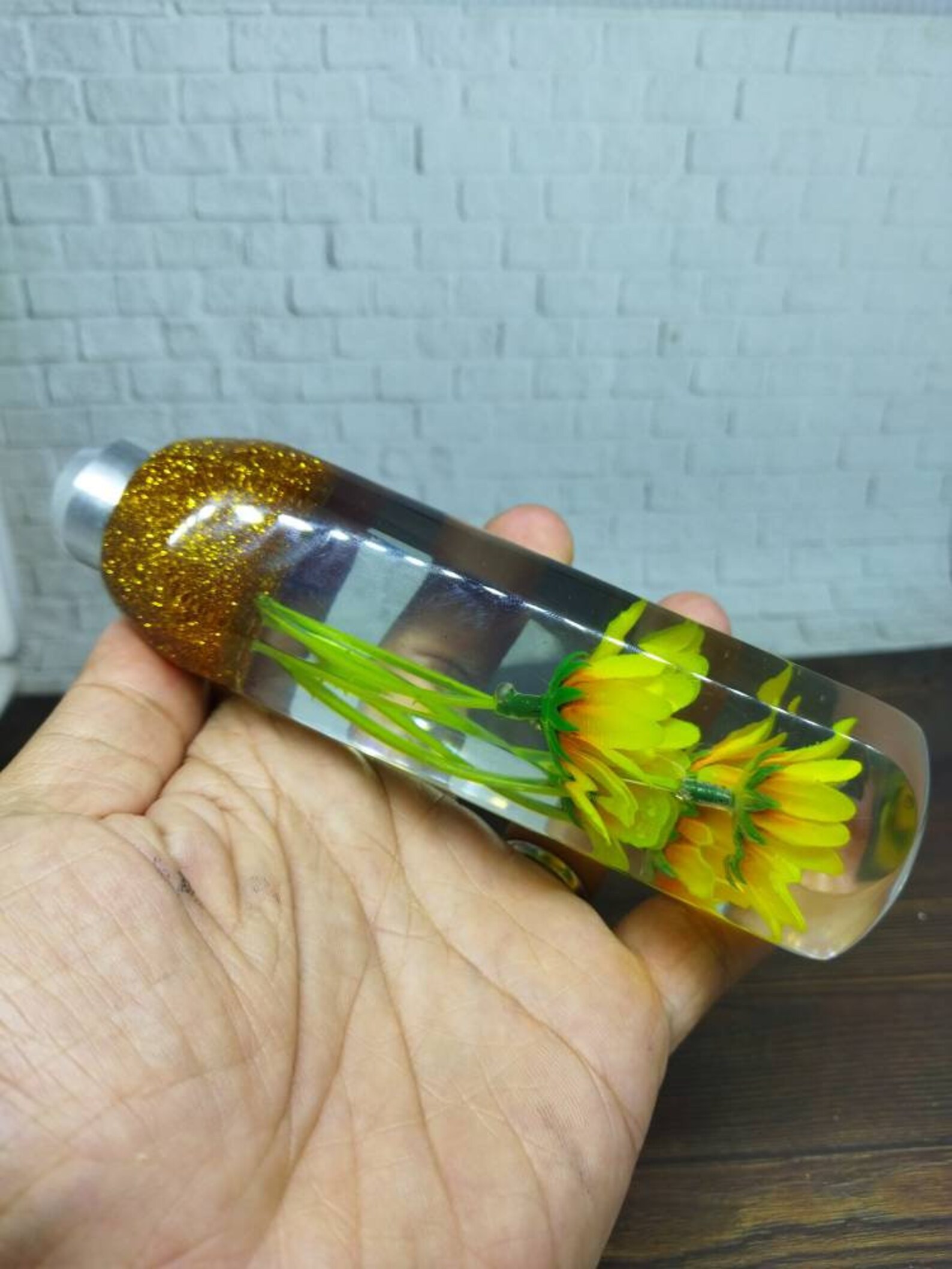 Underwater Yellow Sunflower Sun Flower Gear Shift Knob Acrylic Resin ...